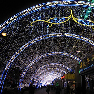 CREAMOON Christmas Net Lights Outdoor Rainproof Net Light with 8 Lighting Modes Hanging String Mesh Lights for Christmas Trees, Wedding, Garden, Party Outdoor Decorations(US Plug)