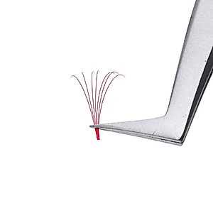 Eyelash Extension D Curl 15-20mm Easy Fan Volume Lashes 0.07mm Mixed Tray Red Easy Fan Lash Extensions Colorful Self Fanning Lashes (Red 0.07-D, 15~20mm Mix)