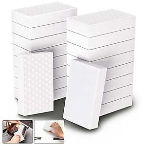 Magic Sponge Eraser,POWOBEST 50 Pack 2X Density Extra Thick Melamine Sponge,Household Extra Large Cleaning Pads，Melamine Foam, No Scratches Cleaning Sponge,Multi-Purpose Bathroom,Floor, Kitchen