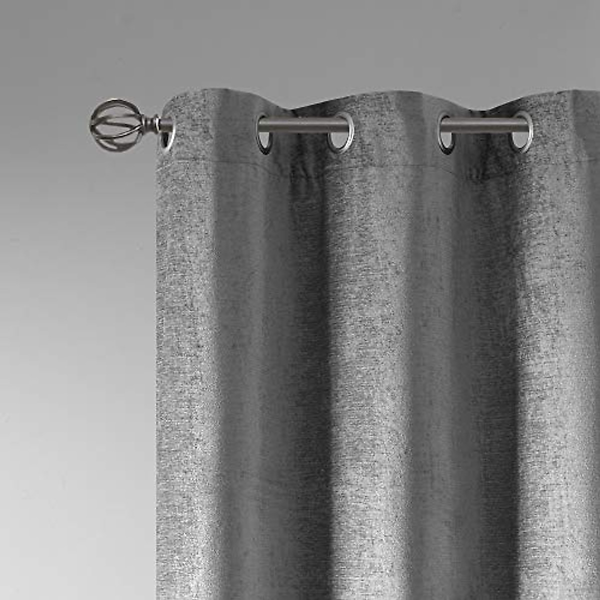 Madison Park Luxe Chenille Window Curtain Pair, 42" W x 108" L, Grey