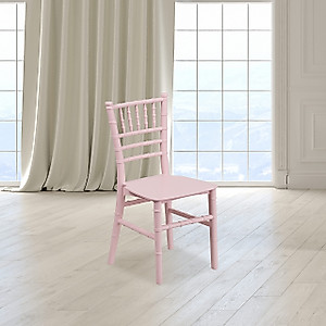 BizChair Child’s Pink Resin Party and Event Chiavari Chair for Commercial & Residential Use