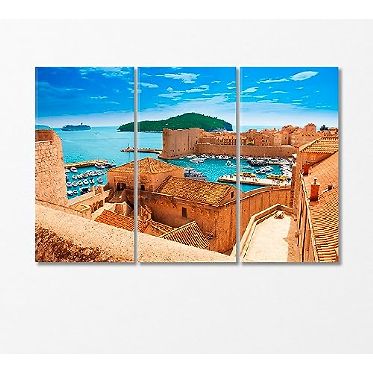 Dubrovnik Seaport Croatia Canvas Print 3 Panels / 36x24 inches