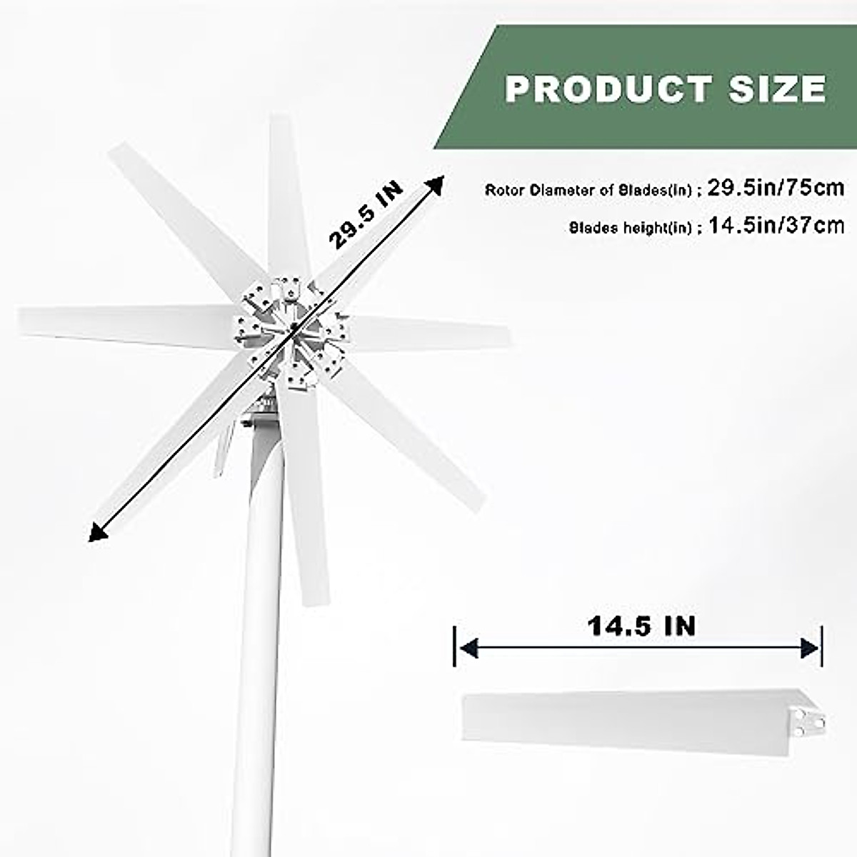 Smaraad 600W 24V Wind Turbine Generator, Wind Generator Kit with Charge Controller, Wind Power Generator for Marine, RV, Home, Windmill Generator Suit for Hybrid Solar Wind System