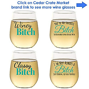 I'm Not Always - Funny Wine Glasses for Women, Cute Wine Glass for Best Friend Gift, Funny Gift for Her, Stemless 15oz, Gift Box, Birthday Gifts for Women or Men, Unique, for Girlfriend, Sister, BFF