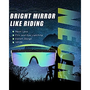 Kanayu 12 Pairs Neon Retro Semi Rimless Sunglasses 80s 90s Sunglasses Goggle Style Retro Rave Shades Glasses Sports Sunglasses for Men Women Adult Youth Teens