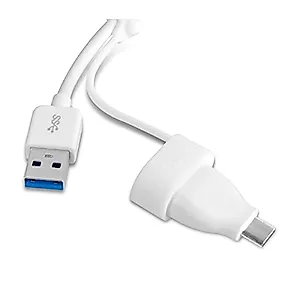 Siig SuperSpeed 3 Port USB 3.0 LAN Hub Adapter with RJ45 Gigabit Ethernet Port and USB-C to Type-A Adapter - White