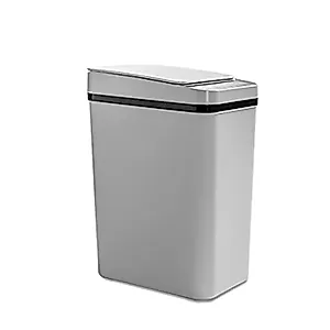 N/A Smart Induction Automatic flip Trash can Household Toilet Narrow Gap Pressure Ring Garbage Sorting Trash can ( Color : Gray , Size : 12L )