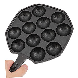 BIUDECO Electric Griddle Baking Grill Skillet Dish Maker Outdoor Pans Plate Gadget Compartment Nonstick Octopus Oyster Iron Meat Snail Barbecue Tray Restaurant Cast Mushroom Pan Holes Metal Tray