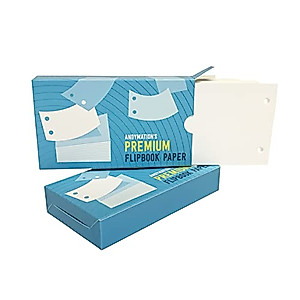 Official Andymation's Flipbook Starter Kit for Kids & Adults with LED Light Pad for Drawing & Tracing Animation, Premium Pre-drilled Flip Book Paper, Removable Binding Screws