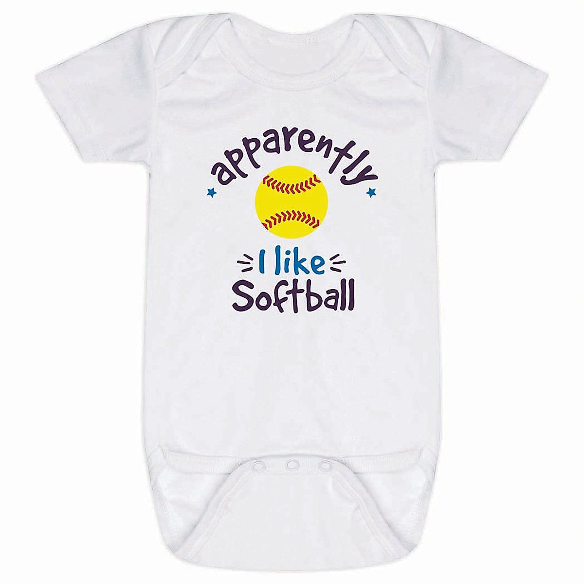 ChalkTalkSPORTS Softball Baby & Infant One Piece | Apparently, I Like Softball | Bodysuit Small