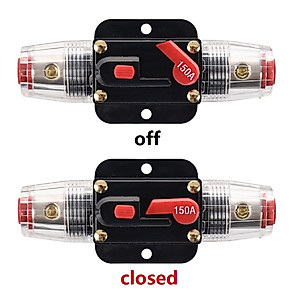 ANJOSHI Circuit Breaker 150amp 20-150A Inline Fuse Holders for Car Audio and Amps Overload Protection Reset Fuse Inverter 12V-48V DC Replace Fuses