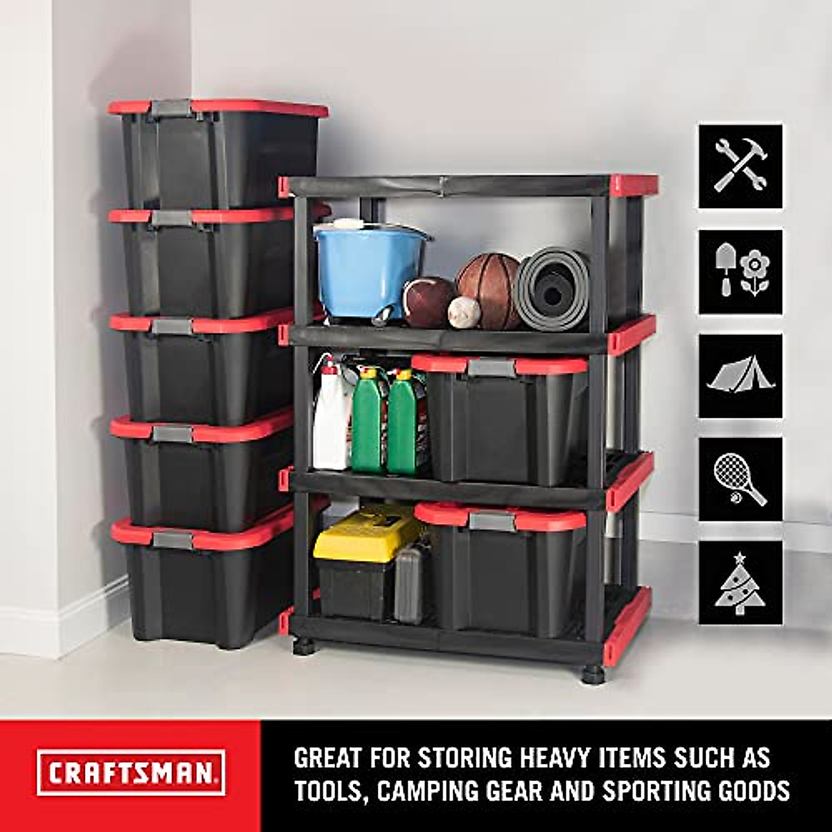 CRAFTSMAN 20-Gallon (80-Quart) Tote with Latching Lid, 4-Pack (4)