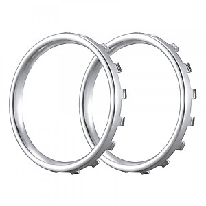 eXtremeRate Matte Chrome Silver Accent Rings Accessories for Xbox One Elite Controller, Replacement Parts Profile Switch Buttons for Xbox One Elite Controller (Model 1698) - Pack of 2