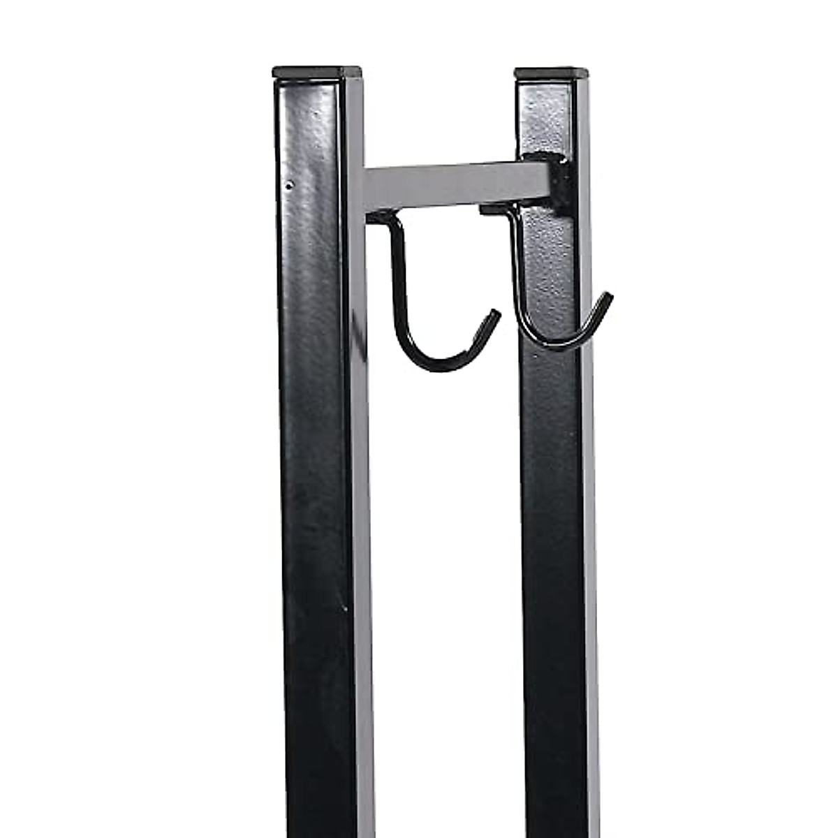 Sunnydaze Firewood Log Rack with Tool Holder Hooks - Indoor/Outdoor Durable Powder-Coated Steel Space-Saving Design - Black