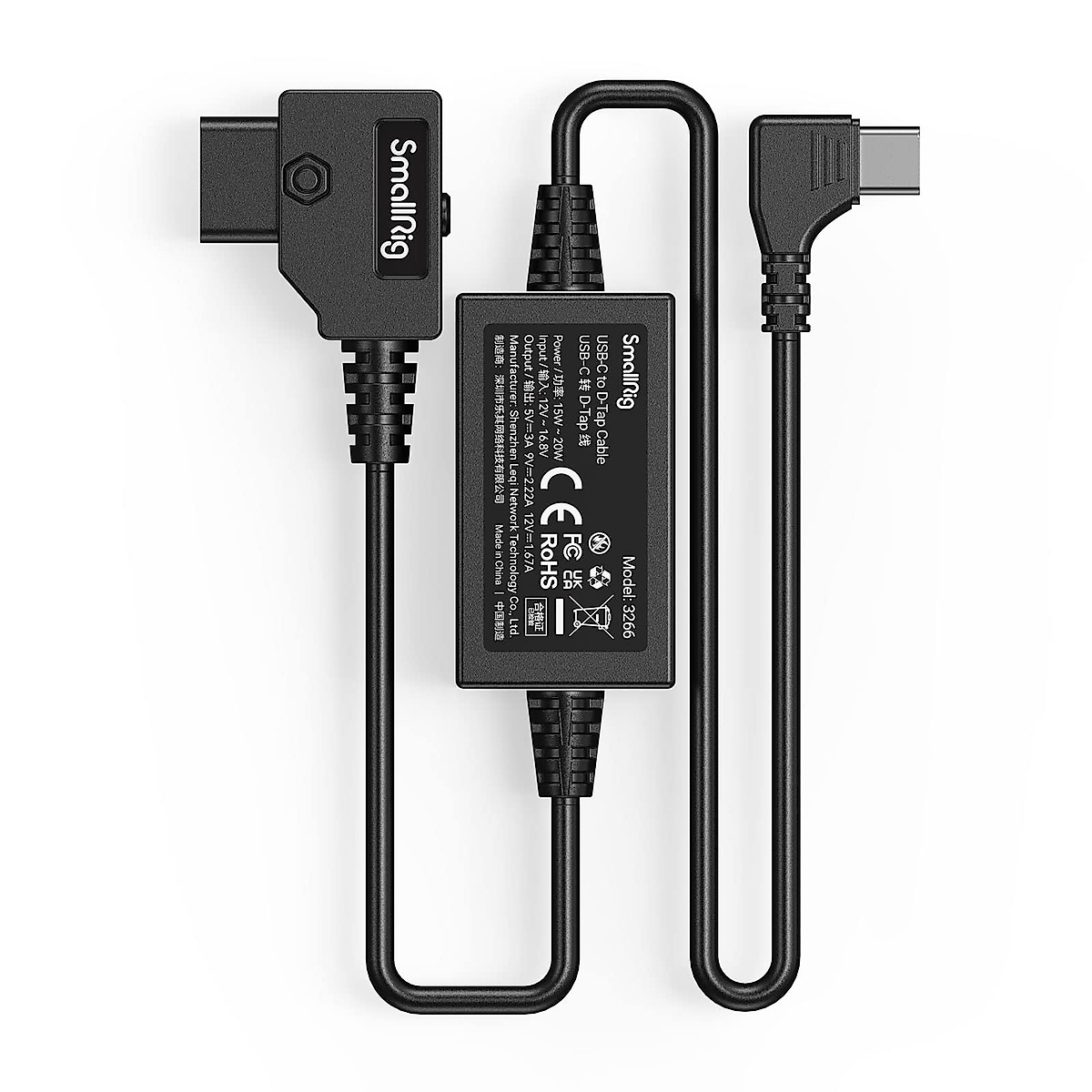 SMALLRIG D-Tap to USB-C Power Cable, Power-Supply Accessory of MagicFIZ Wireless Follow Focus System, Supports Fast Charging & Short Circuit Protection - 3266