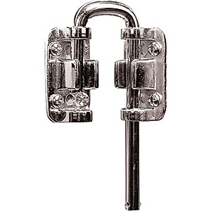 Defender Security U 9846 Patio Sliding Door Loop Lock – Increase Home Security, Install Additional Child-Safe Security, 1-1/8 In. Hardened Steel Bar with Diecast Base, Nickel Plated (Single Pack)