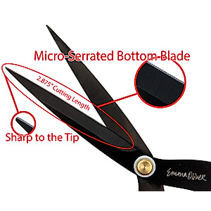 Wonderful Scissors by Emma Oliver – 4, 6 & 7-1/2 Inch Serrated Blade Shears – Perfect for Cutting Fabric, Cloth, Paper & More (7-1/2")
