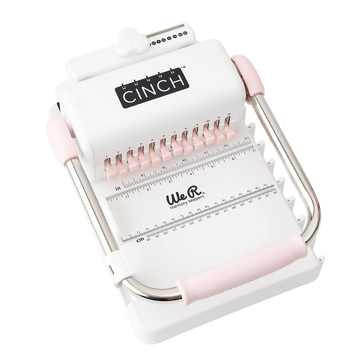 We R Memory Keepers, Cinch Book Binding Machine 2, Pink/White, Easy to Use Design with Slide Ruler, Compatible with Wire or Spiral Coils, Make Professional Books, Notebooks, Calendars and More