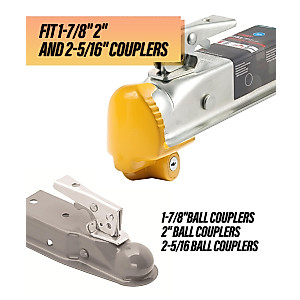 Zlirfy Trailer Lock Kit,Tow Hitch Lock,Trailer Hitch Lock Set,Fit 1-7/8",2",and 2-5/16" Couplers,Boat Camper Accessories for Travel Trailers,Universal Trailer Locks Ball Hitch