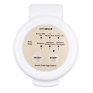 Hyvance Smart Fried Egg Cooker,Make 6 fried egg features like Sunny side up, Over easy etc. It automatically stops with sound alert when done, Non stick coating, Patent applied