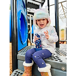 H2OBotté Kids Water Bottle for School - 12oz (Straw Lid), Reusable, leakproof Insulated Stainless Steel Reusable Water bottle for Girls, Boys (Solar Trek)