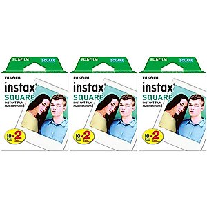 Fujifilm Square Twin Pack Film, 20 Exposures (3 Boxes)