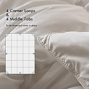 Royoliving Superior Poland Down Comforter 100% Egyptian Cotton Shell All Season Queen/Full Size Quilted Duvet Insert with 4 Corner Tabs and 4 Middle Loops (White All Season, Queen/Full)