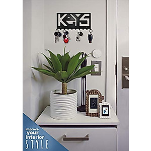 SirHoldeer Key Rack for Wall, Black Key Holder for Wall Decorative, Metal Wall Decor for Office, Hallway, Entryway, Key Hooks Hanging Keys, Small Key Hanger for Wall, Modern Farmhouse Decor
