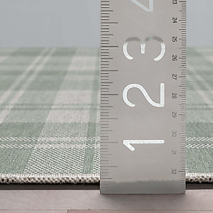 Well Woven Apollo Flatwoven Plaid Green 3'3" x 5' Area Rug