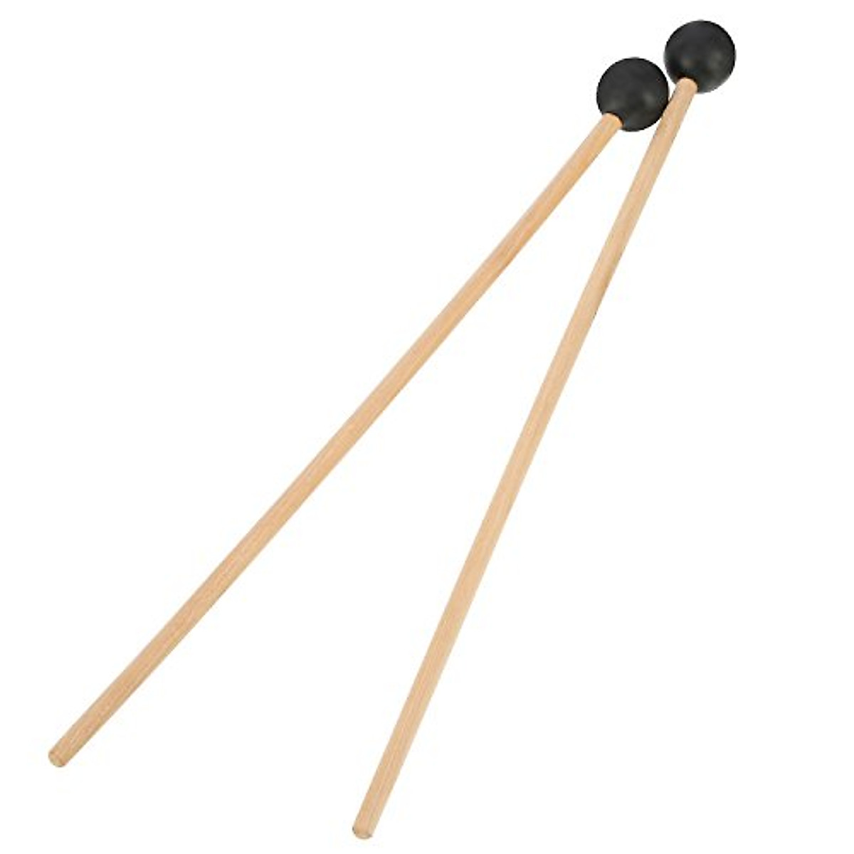 Shappy Bell Mallets Glockenspiel Sticks, Rubber Xylophone Mallet Percussion with Wood Handle, 15 Inch Long (Black)