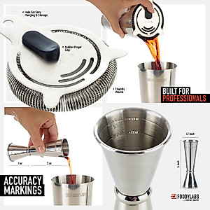 Cocktail Shaker Set | Mixology Bartender Kit | 22 Pieces Complete Premium Barware Tool Sets | All The Best bar Essentials for The Home and Professional Bartender | High-End Bartending kit