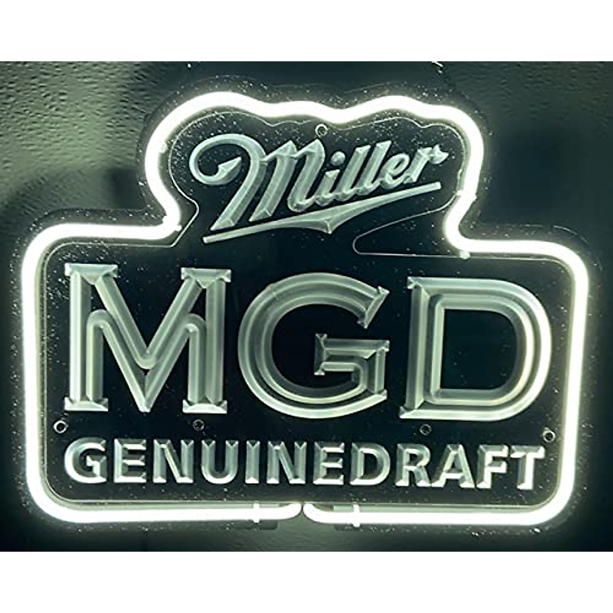 Queen Sense 14"x10" Millers MGD Genuine Draft Neon Sign Light 3D Carved Man Cave Bar Pub Beer Handcrafted Lamp TD69