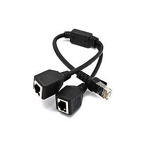 RJ45 Ethernet Splitter Adapter, Yeworth RJ45 1 Male to 2 Female LAN Network Splitter Y Port Cable Support Cat7 Cat6 Internet Networking Extension Cord