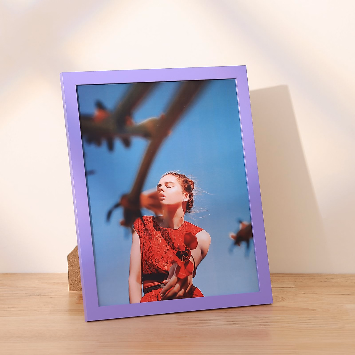 Vittanly Picture Frame, Engineered Wood, 11x14 inch, Purple, Single, with Shatter Resistant Plexiglass, Mat for 8x10 or 11x14 Photo, Wall & Tabletop Display