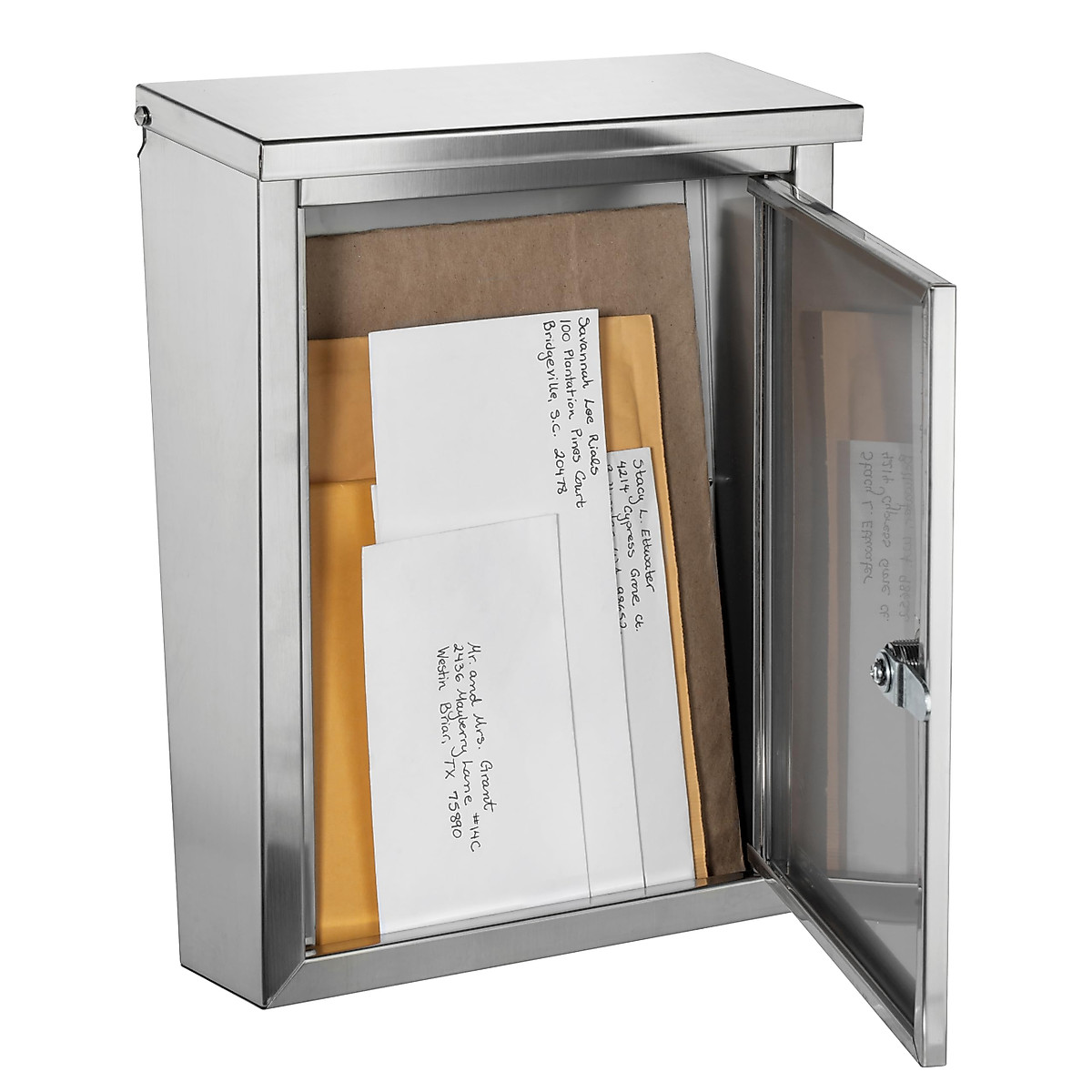 Architectural Mailboxes Regent Stainless Steel, Locking, Wall Mount Mailbox, 2507PS-10, Stainless Steel, Small Capacity