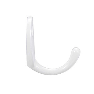 uxcell 2 Pcs Wall Mounted Hook Robe Hooks Single Coat Hanger Hanging, Zinc Alloy, White