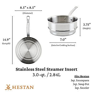 Hestan Provision Cookware, Steamer Insert, Stainless Steel