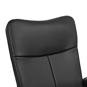 Leather Lounge Recliner Chair Swivel Leisure Seat w/Ottoman Footrest Stool Black