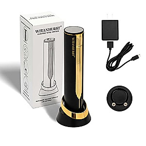 WITANHURST Electric Wine Opener Kit, Rechargeable Wine Bottle Opener Set, Cordless Automatic Corkscrew Gifts for Women And Men with Built-in Foil Cutter Charging Stand, USB Charger Cable (Gold)