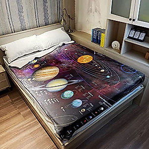 50x80 Blanket Comfort Warmth Soft Plush Throw for Couch Solar System Astronomy Planets