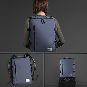 Rangeland Small Carry-on Personal Item Backpack with luggage strap, Laptop Backpack for Men and Women, Business Travel Gym Sport, Pewter