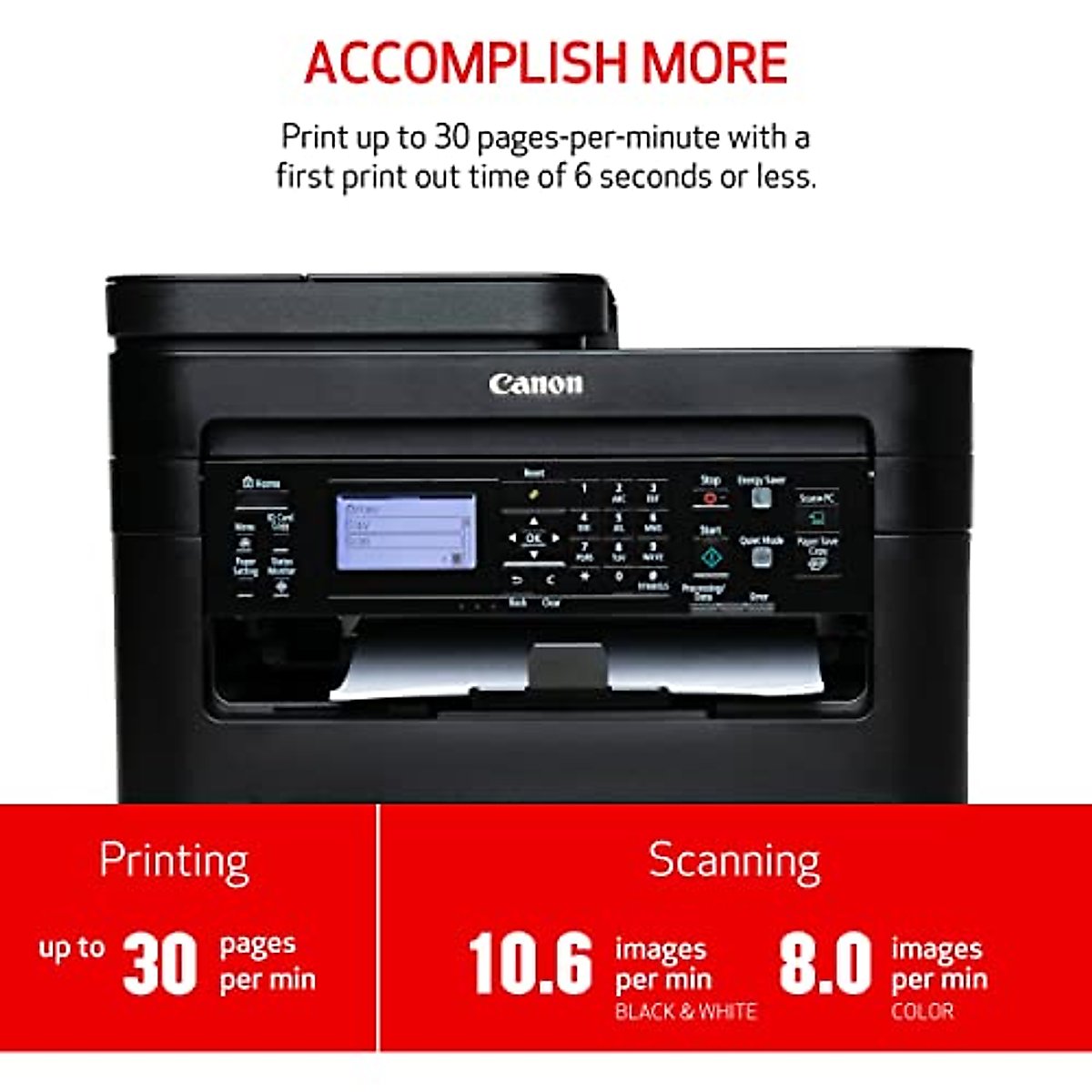 Canon imageCLASS MF264dw II All-in-One Wireless Monochrome Laser Printer, Black - Print Scan Copy - 5-Line LCD, 30 ppm, 600 x 600 dpi, 512MB Memory, Auto 2-Sided Printing, 35-Sheet ADF, Ethernet