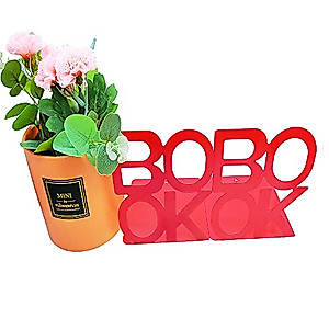 Artkingdome 1Pair Luxury Metal Bookend Book Letter Art Book Ends Stand Holder Decorative Bookends Gift Red