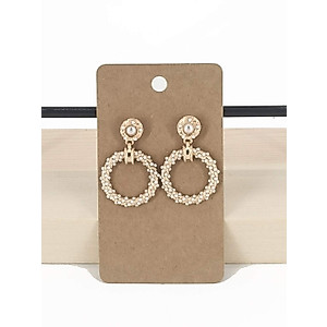 HUAPRINT Earring Card Holder,Earring Cards(Brown, 200 Pack)-Jewelry Display Card-Blank Kraft Paper Tag-Hanging Jewelry Cards for DIY Ear Studs, Earring Packaging