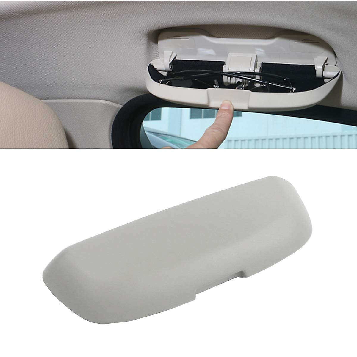 Sunglasses Holder for BMW 1 3 5 6 7 X3 X5 X7 Series,Glasses Case Storage Box Replace for Driver Side Overhead Grab Handle (Fits:F30 F31 F80 F34 F10 F11 F25/G20 G30 G31 G32 G11 G12 G01 G05 G07) (Gray)