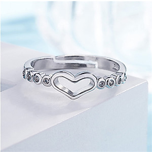 Heart Shaped Ring Simple Minimalist Heart Finger Rings for Women Wedding Engagement Statement Fashion Jewelry