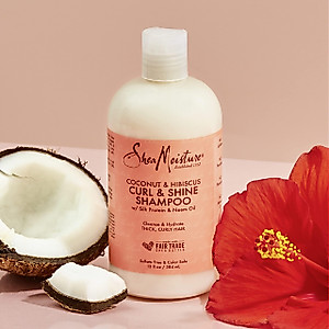 SheaMoisture Shampoo Curl and Shine for Curly Hair Coconut and Hibiscus Paraben Free Shampoo 13 oz