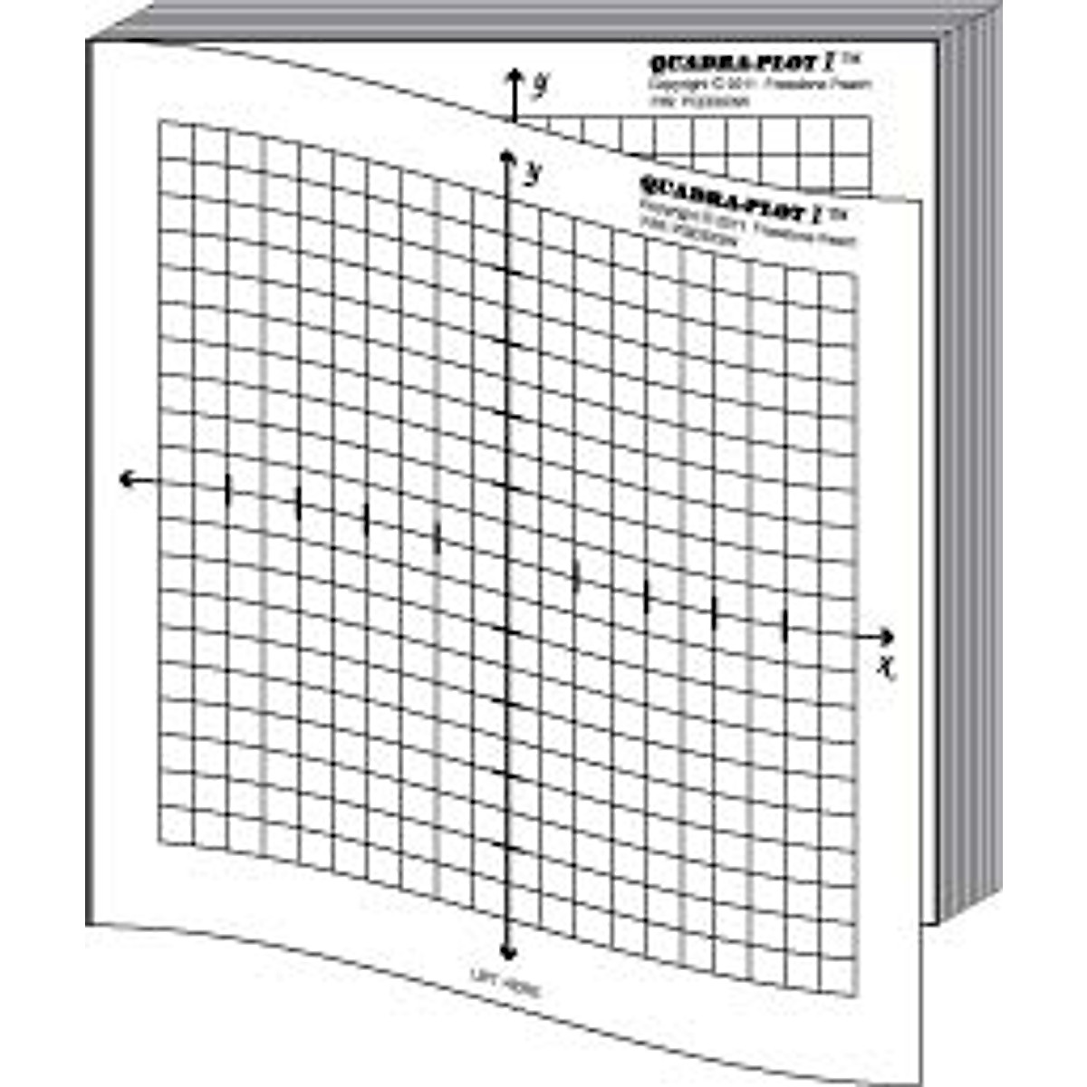MiniPLOTs Algebra Graphing Kit: Six 3" x 3" Sticky Backed Graph Paper Pads - Variety of X Y axis coordinate grid templates printed on pads. Pads mounted on 8.5x11 cardstock. 50 sheets per pad.