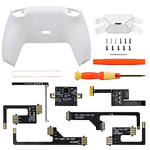 TOMSIN Programmable Remap Back Paddles Kit for PS5 Controller BDM 010 & BDM 020, 4 White Upgrade Back Button Attachment for PS5 Controller(Model 010&020)