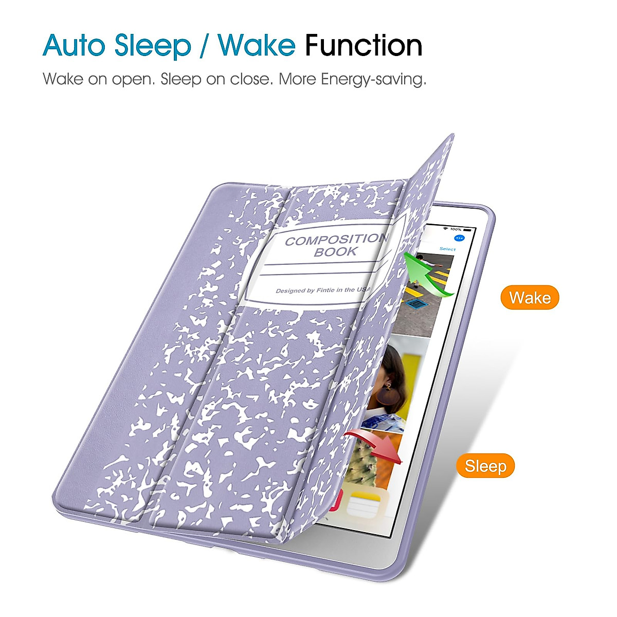 Fintie SlimShell Case for iPad Air 3rd Gen 10.5" 2019 / iPad Pro 10.5 Inch 2017 with Built-in Pencil Holder - Lightweight Smart Stand Soft TPU Back Cover, Auto Wake/Sleep (Composition Book Lilac)